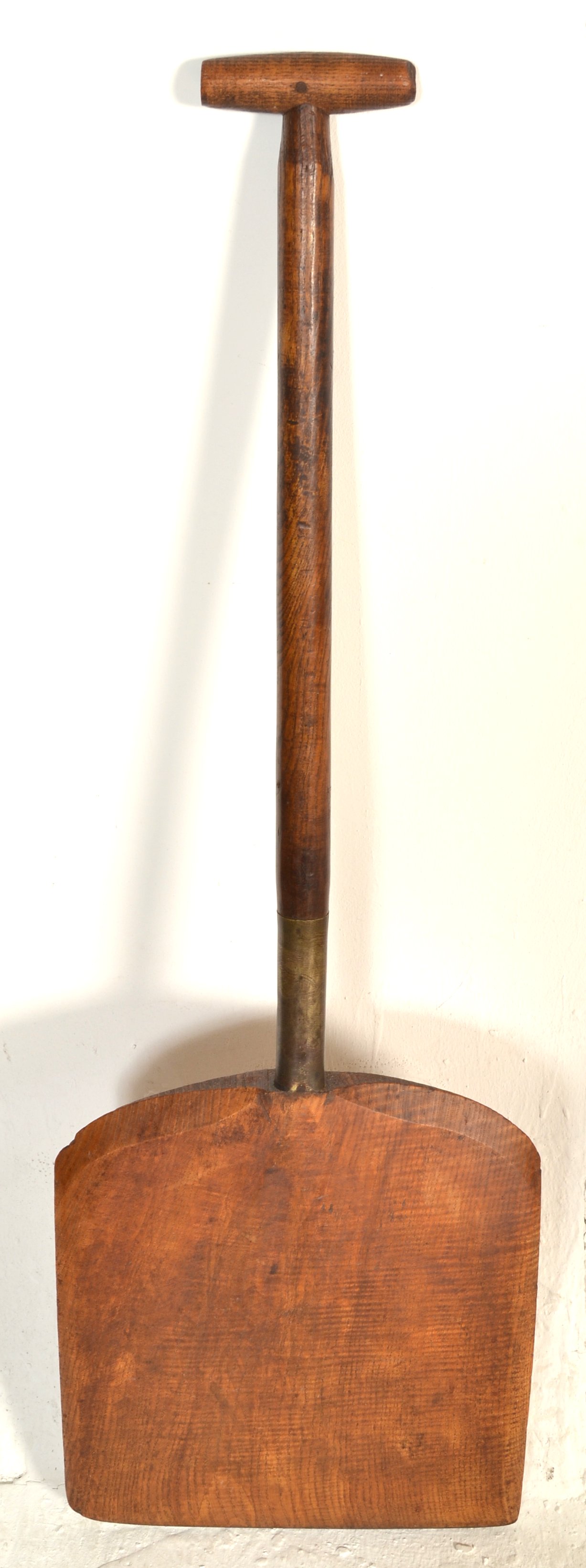A 19th century Victorian large carved elm wood one piece peat shovel ...
