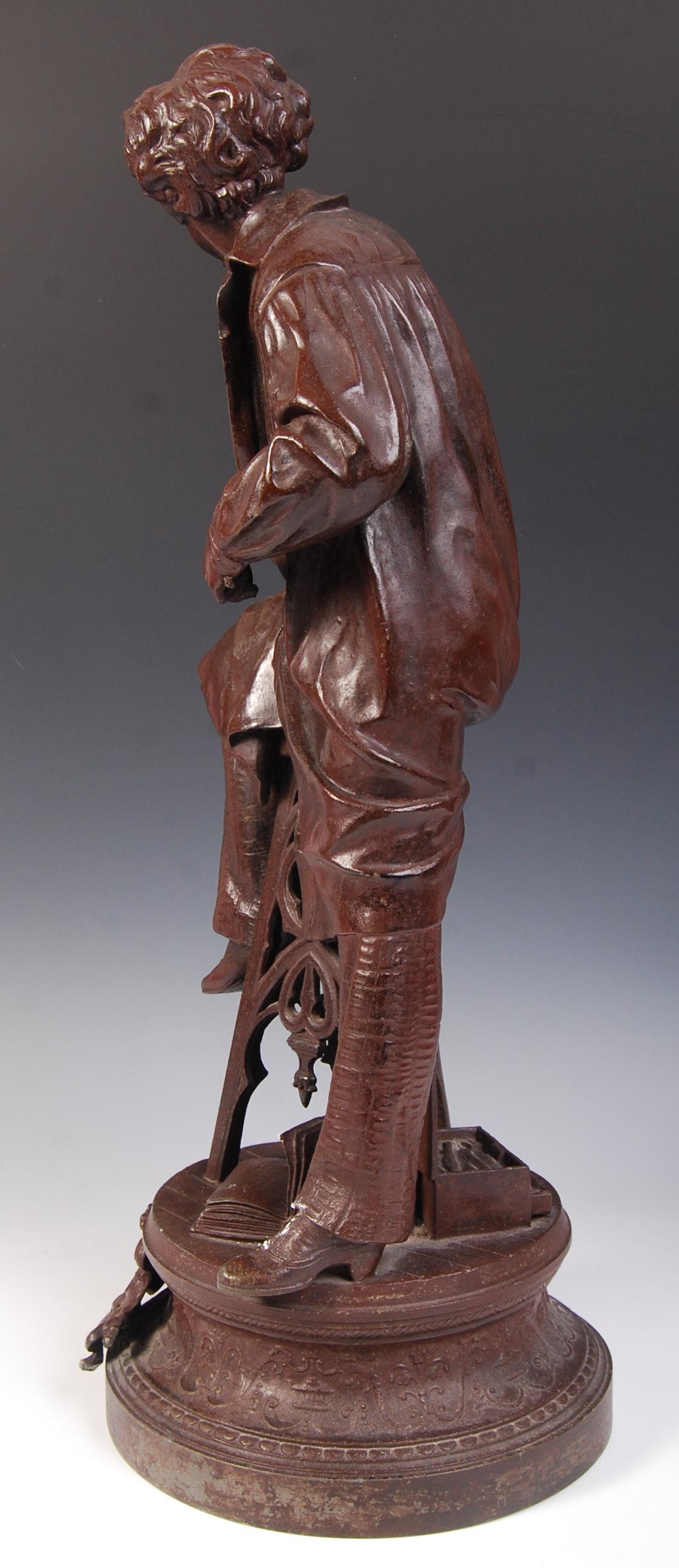 A large 19th century bronzed spelter sculpture / figure of an sculptor ...
