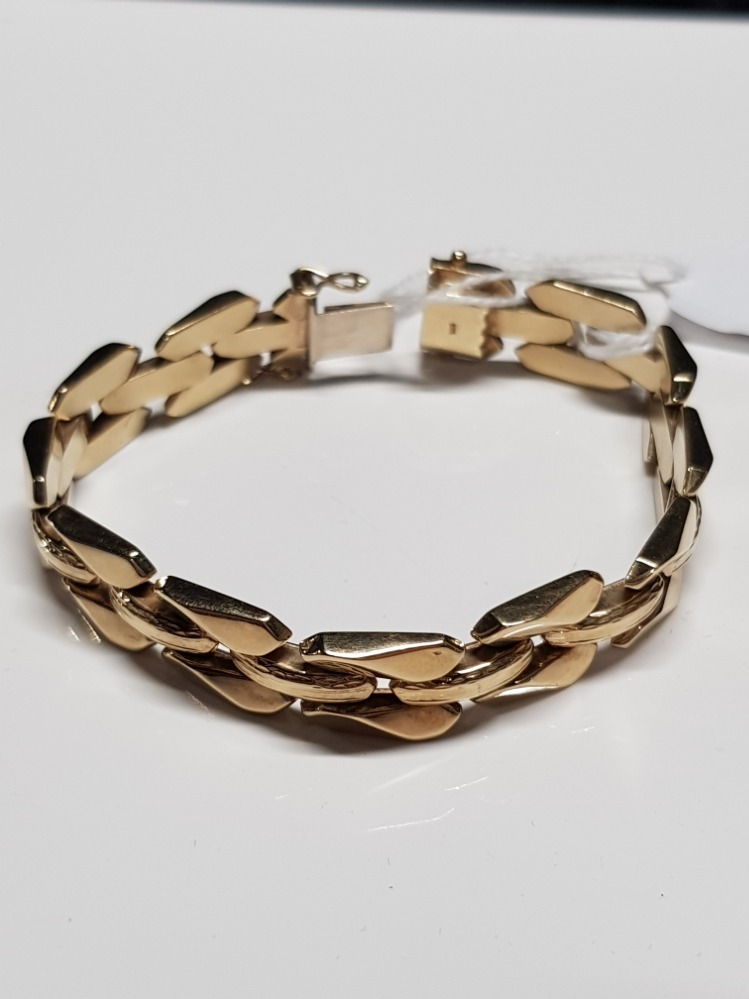 8CT GOLD BRACELET STAMPED 333 17CM 17.6G GERMANY