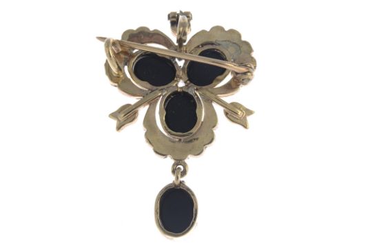 An opal triplet and split pearl pendant. Designed as an opal triplet ...