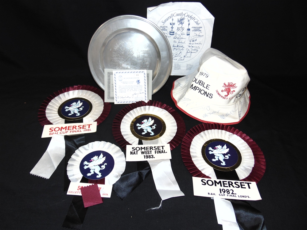 CRICKET- SOMERSET COUNTY CRICKET CLUB A limited edition pewter plate ...