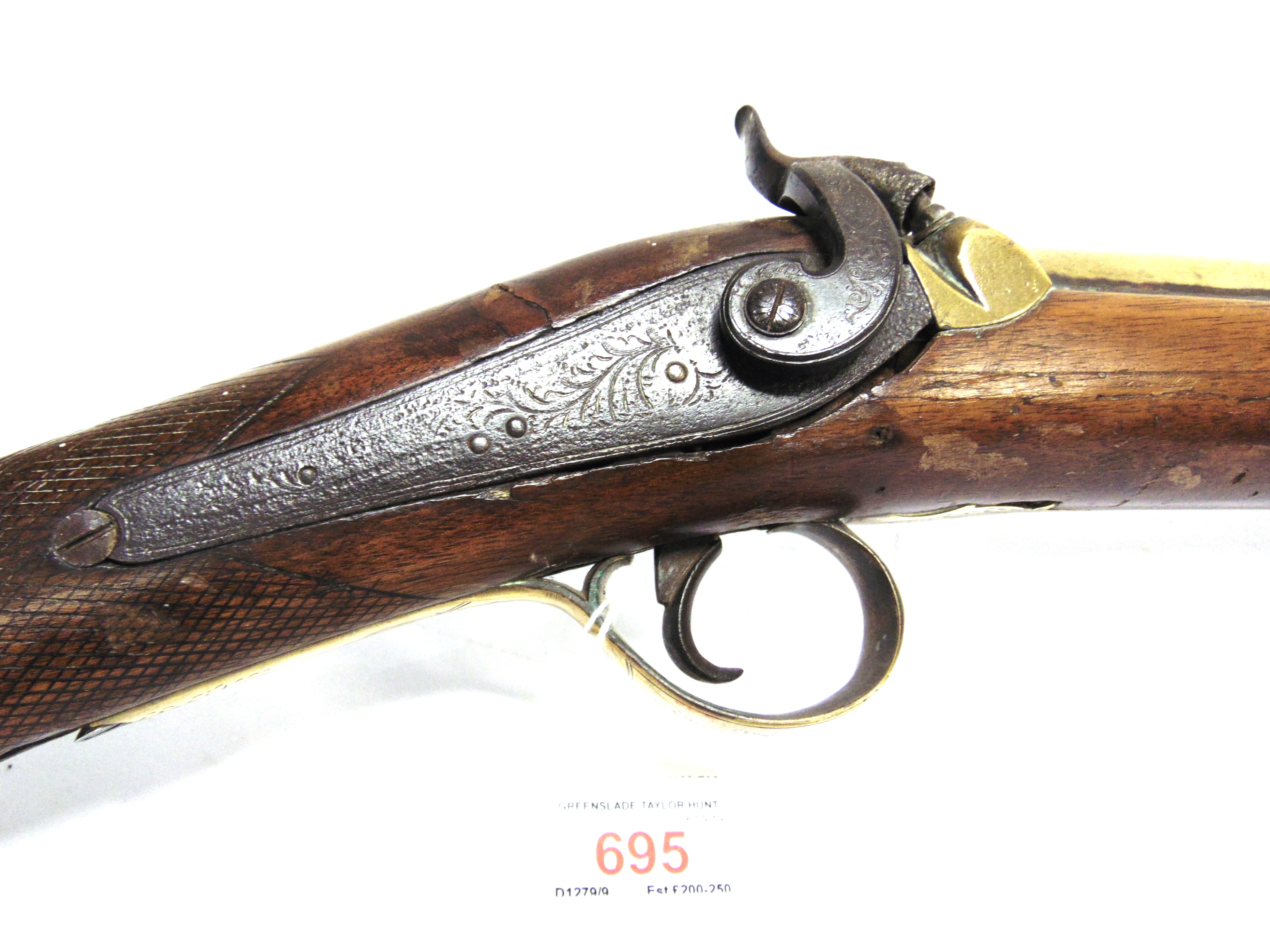 AN 18TH CENTURY PERCUSSION BLUNDERBUSS converted from Flintlock, the 16 ...