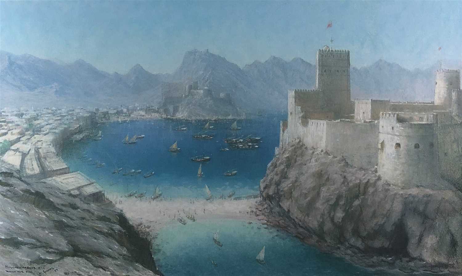 John Michael Groves (1937-2019), Muscat harbour, signed, inscribed and ...