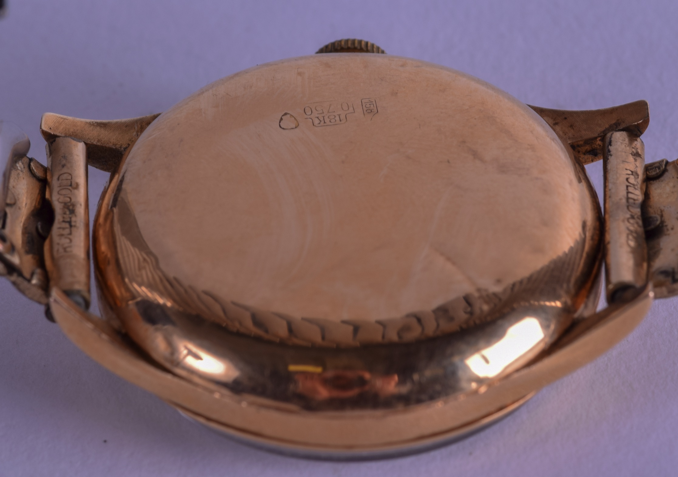 A VINTAGE 18CT GOLD EXACTUS CHRONOMETER WRISTWATCH with silvered dial ...