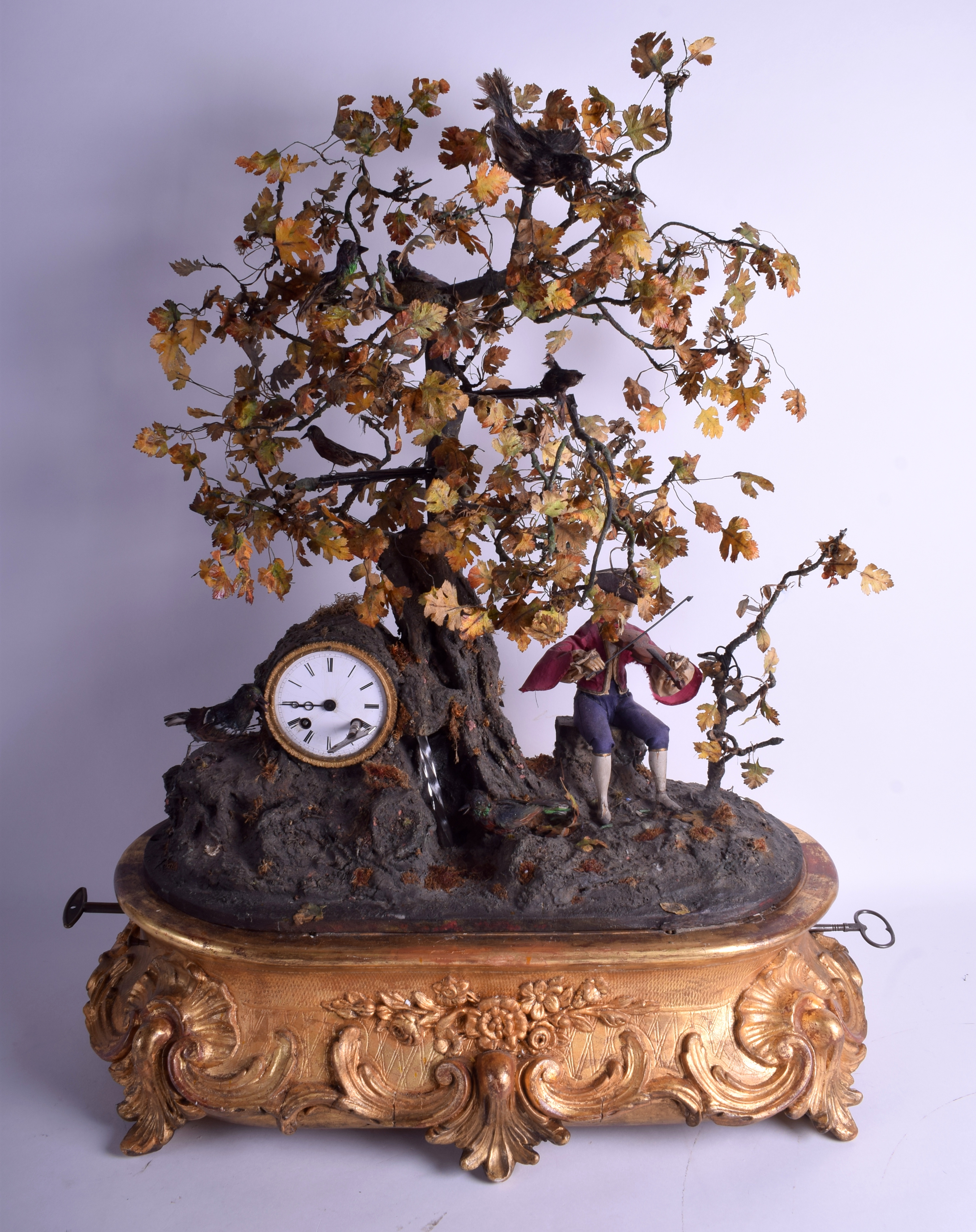 A RARE LARGE MID 19TH CENTURY FRENCH GILTWOOD AUTOMATON MUSICAL ...