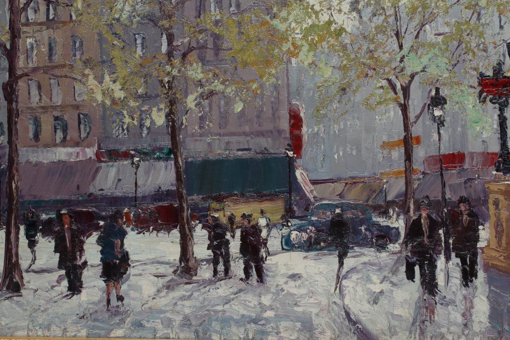 MARCEL BRISSON (French b.1915), Parisian Street Scene, oil on canvas ...
