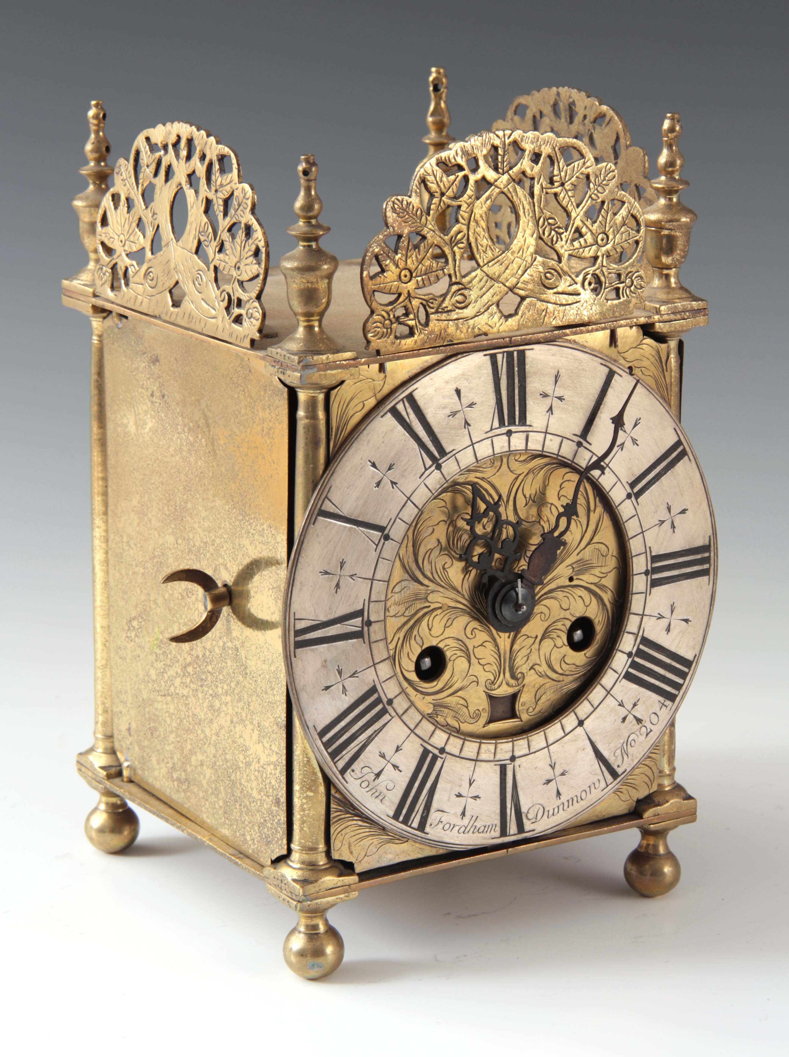 A 17th CENTURY LANTERN CLOCK with a later spring driven eight-day ...