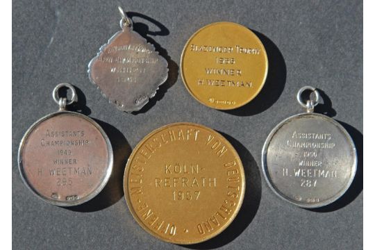 Harry Weetman collection of five of his winners medals. Weetman's 1957 ...