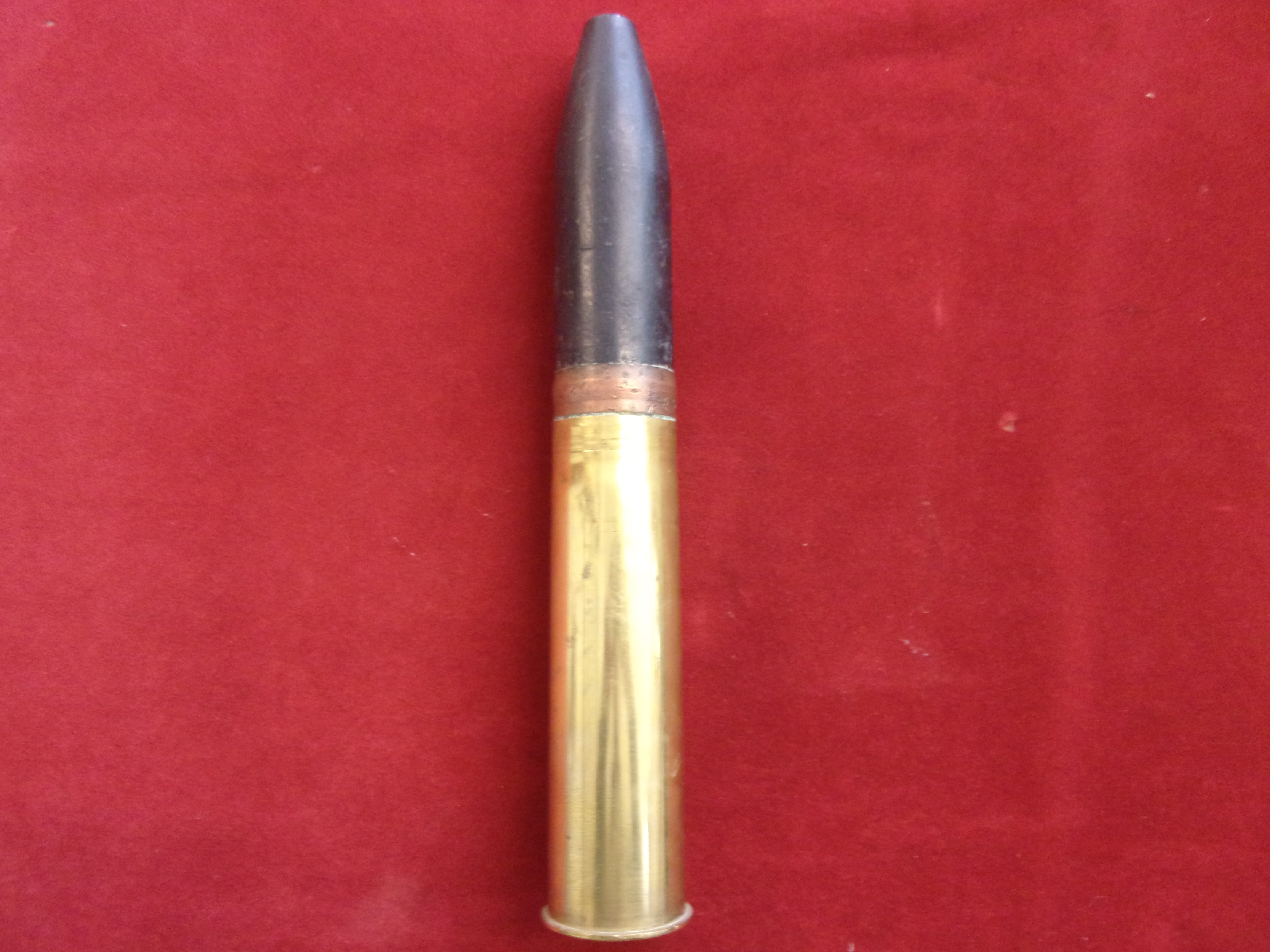 British WWII 2pr Naval round, short case with solid shot body, well ...