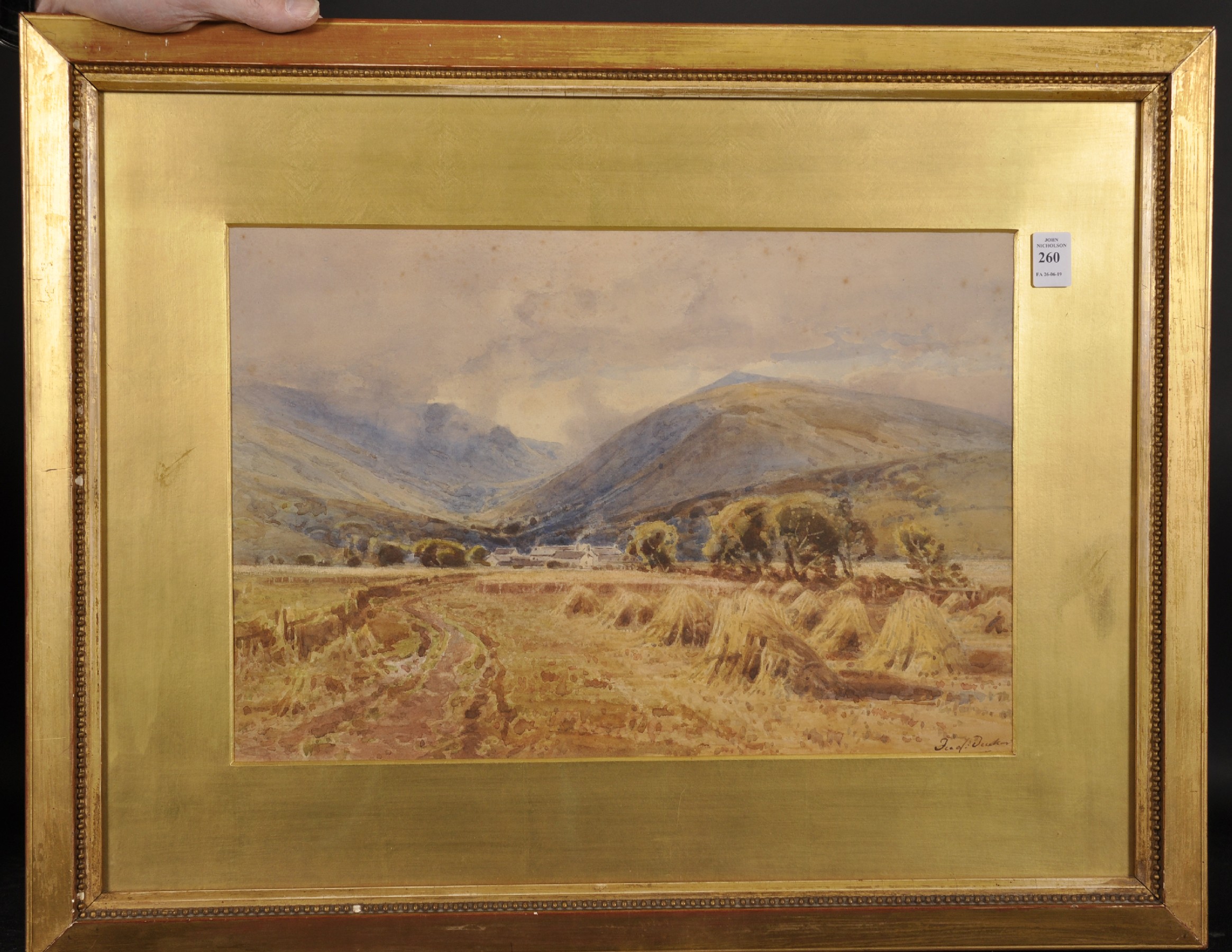 Frederick Tucker (act.1860-1935) British. A Harvest Scene, Watercolour ...