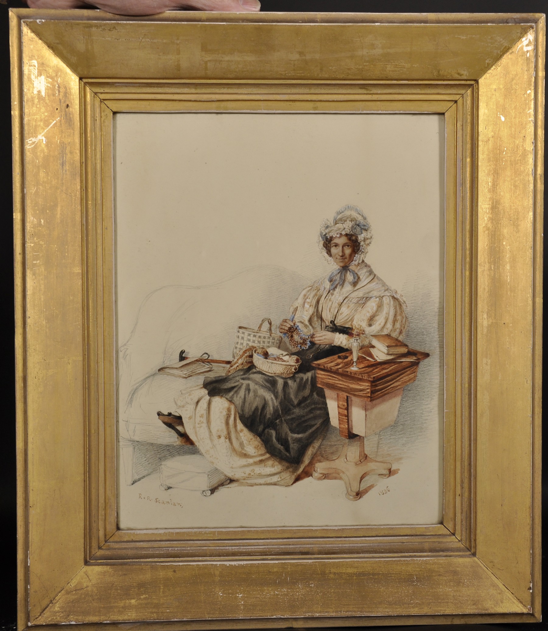 Robert Richard Scanlan (c.1801-1876) British. Study of a Seated Lady ...