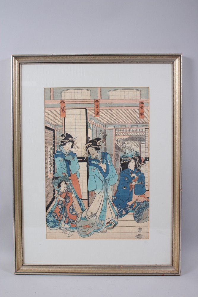 A GOOD JAPANESE EDO / MEIJI PERIOD UKIYO-E / WOOD BLOCK PRINT BY ...