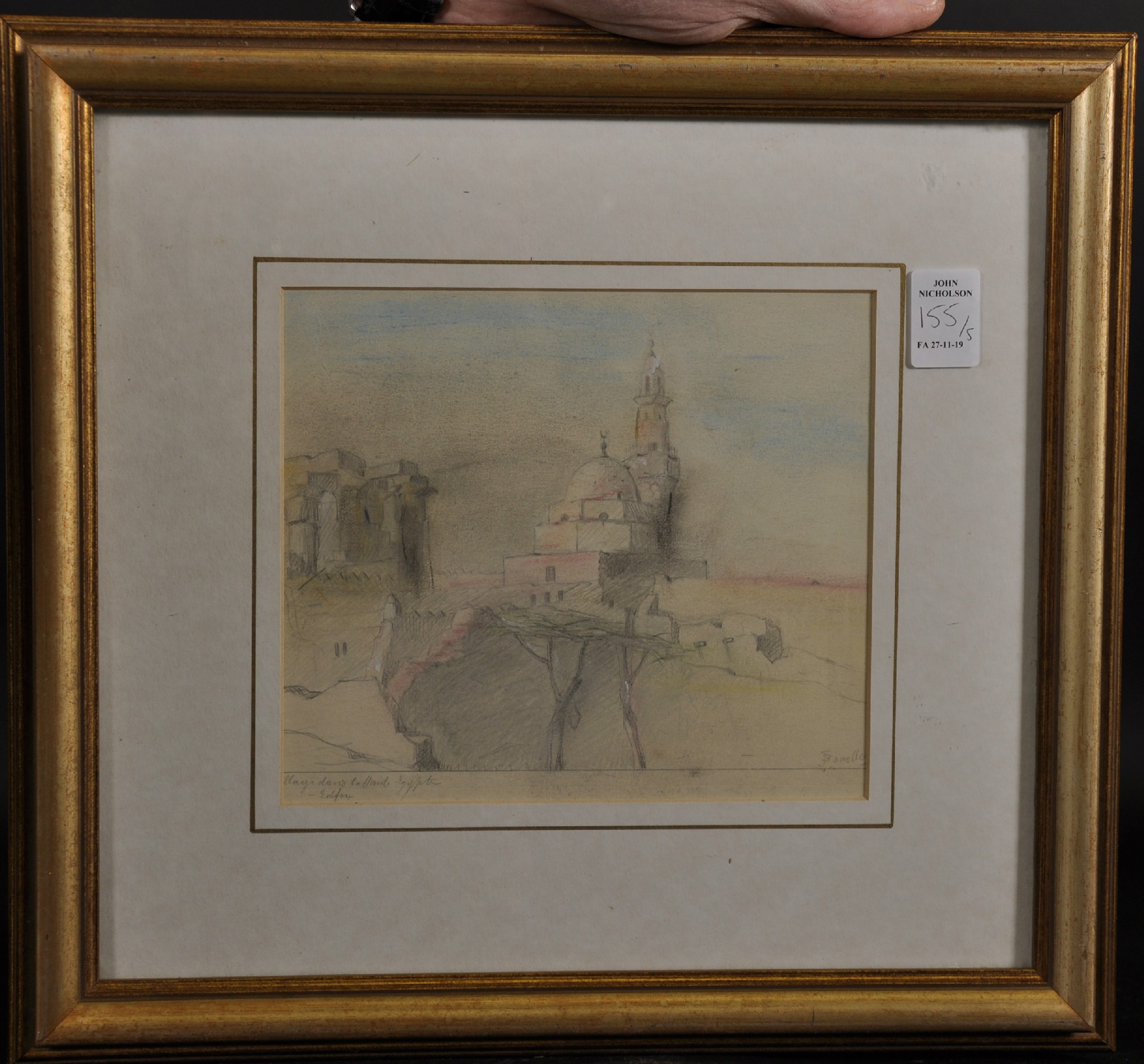 Joseph Bonello (1878- ?) Maltese. "El Mahassin, Cairo", A Street Scene ...