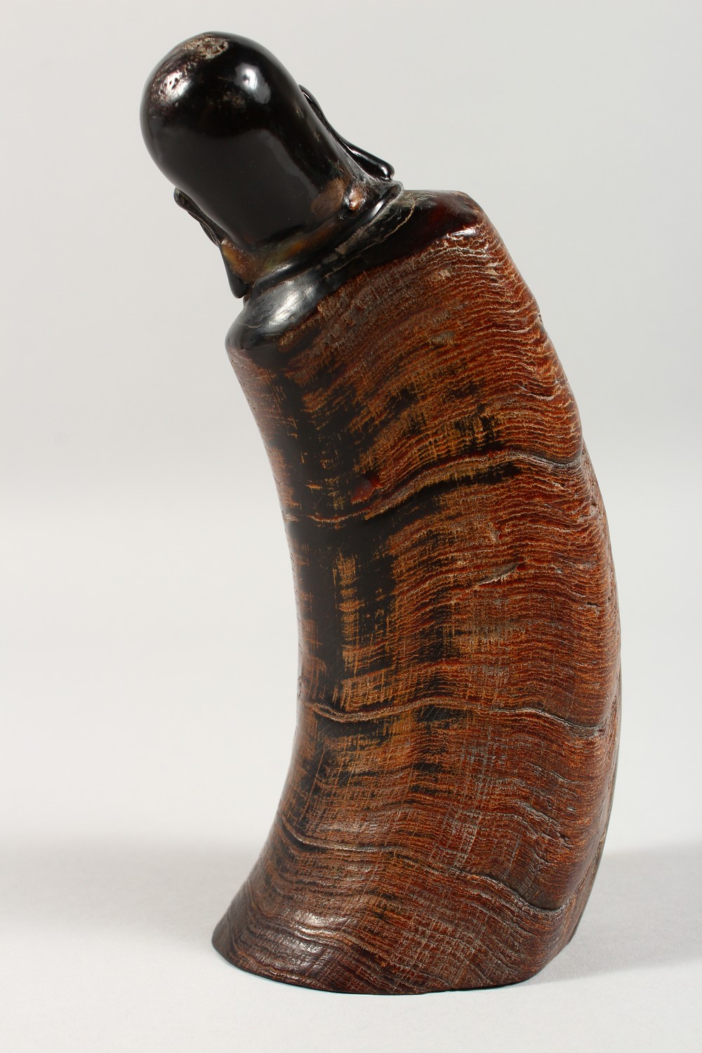A 19TH / 20TH CENTURY CARVED CHINESE HORN OF BUDDHA, possibly rhino ...