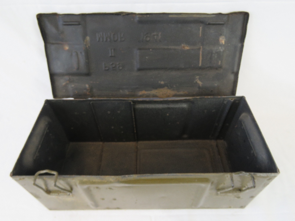 A WWII British Military issue P59 MK2 ammunition box dated 1941.