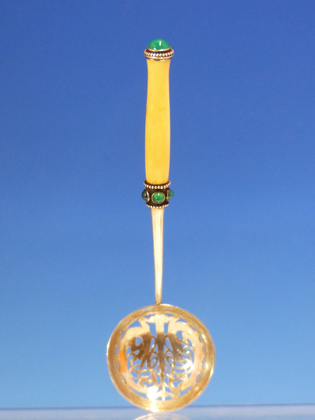 A RARE GUILD OF HANDICRAFTS Ltd SILVER SIFTER SPOON DESIGNED BY CHARLES ...