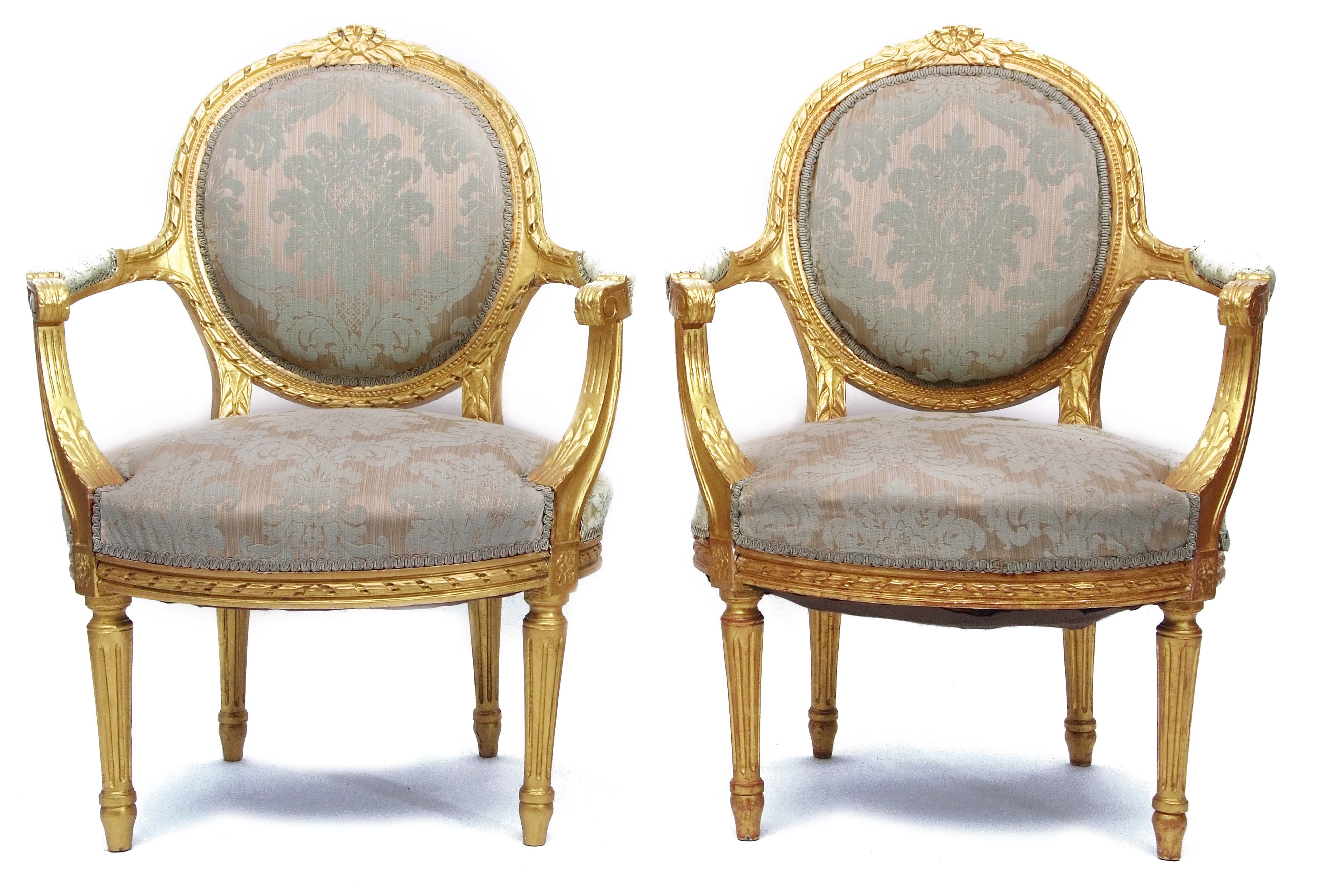 Suite of Louis Quinze style furniture comprises two combined suites of ...