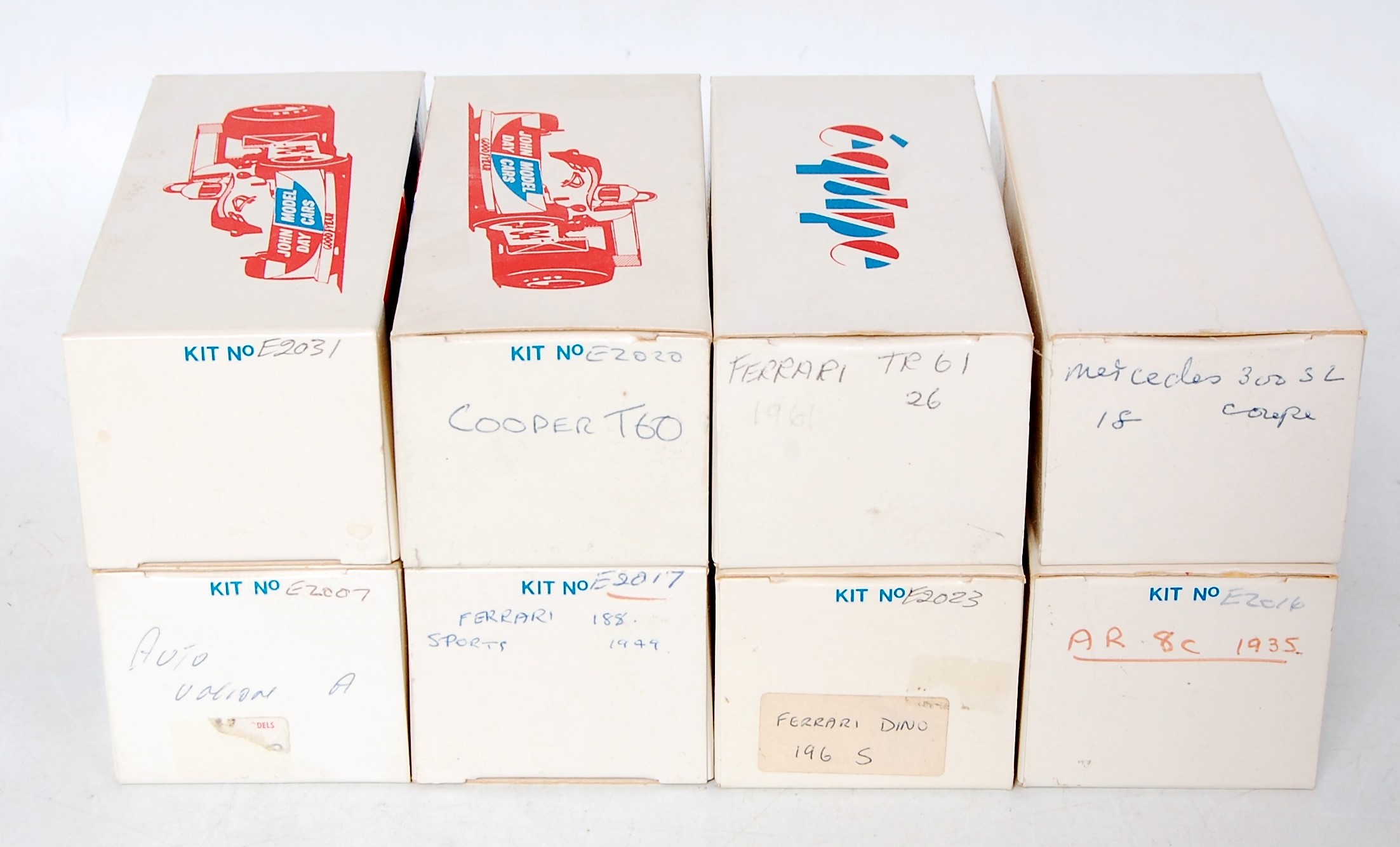 8 various boxes 1/43 scale white metal kits to include John Day model ...