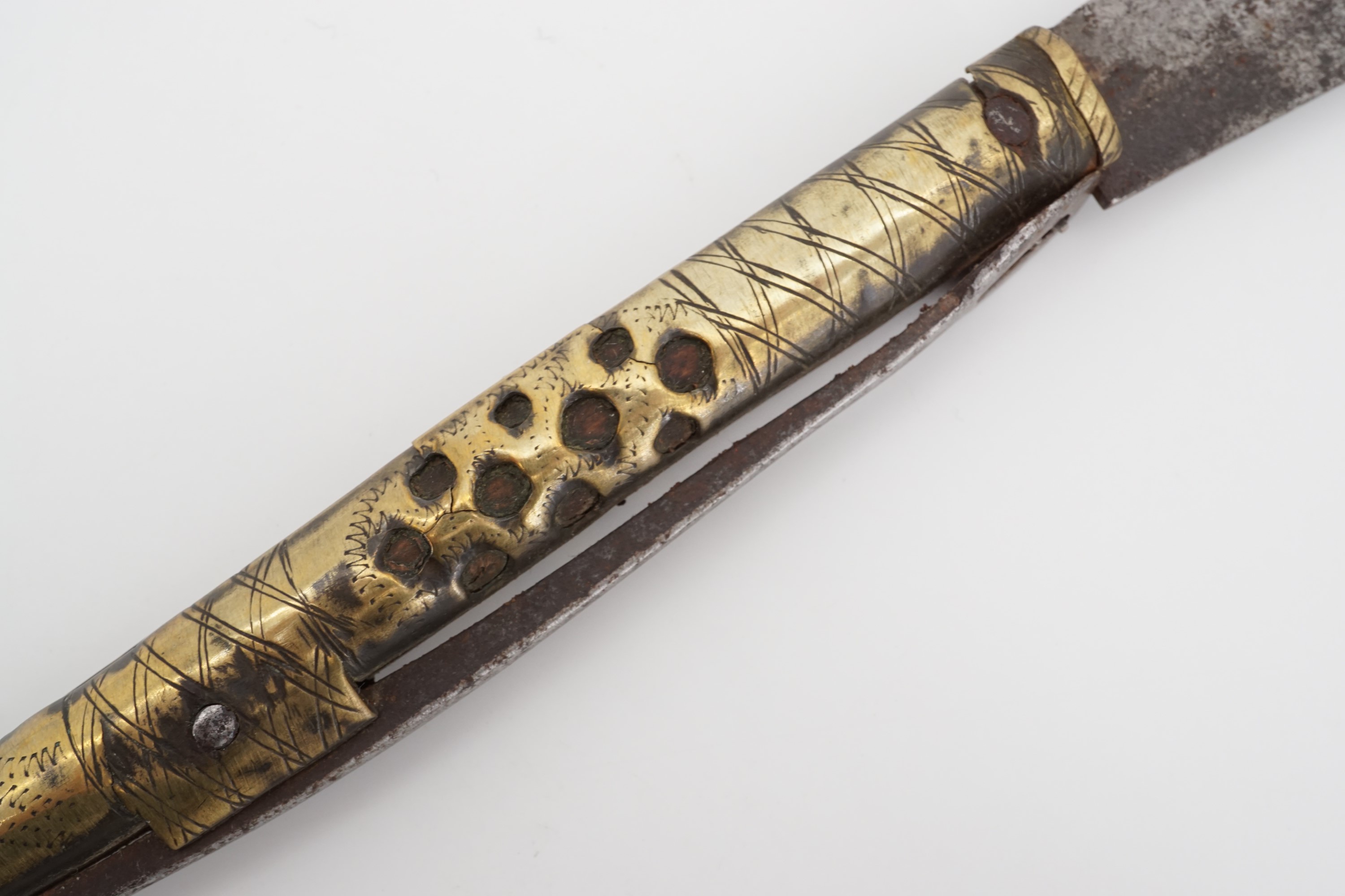A Spanish navaja folding knife, 19th Century, 24 cm / 46 cm