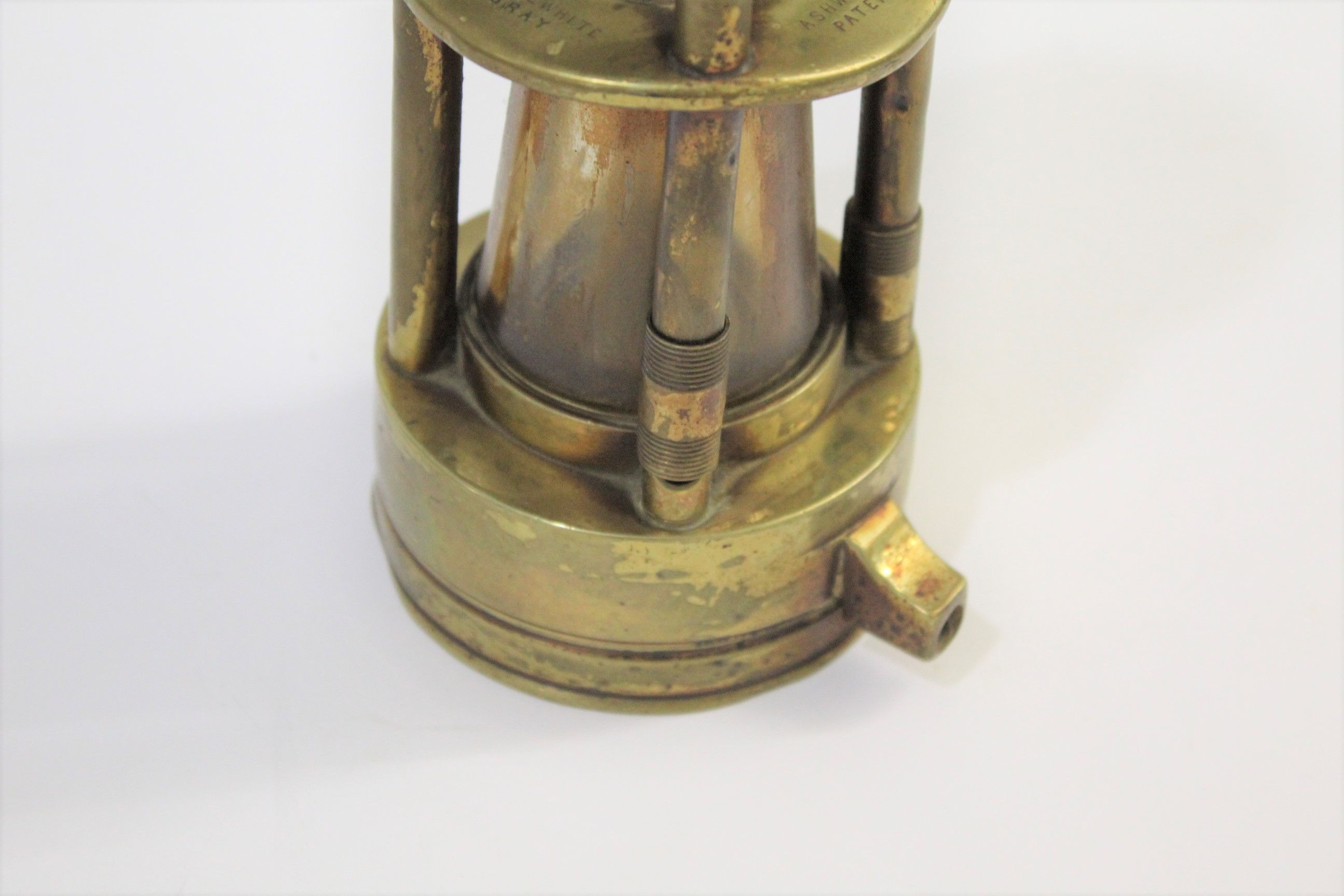 RARE MINERS LAMP - STANLEY OF DERBY ASHWORTH PATENT LAMP a brass ...