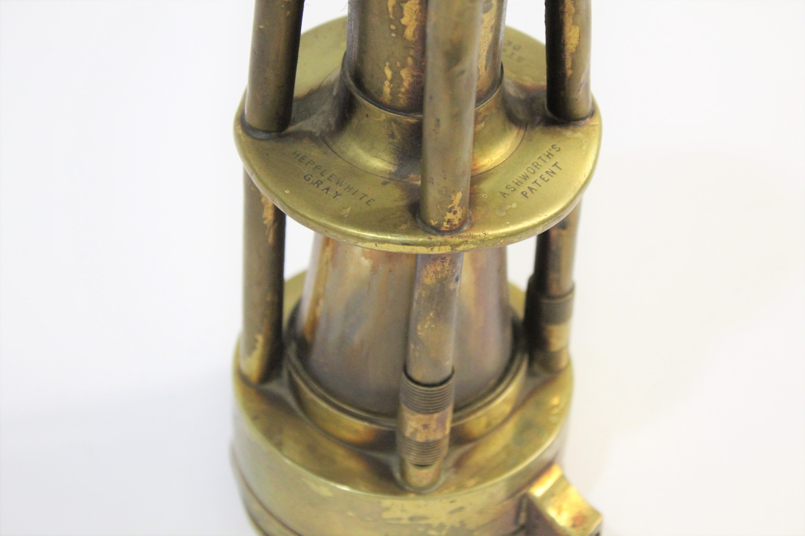 RARE MINERS LAMP - STANLEY OF DERBY ASHWORTH PATENT LAMP a brass ...