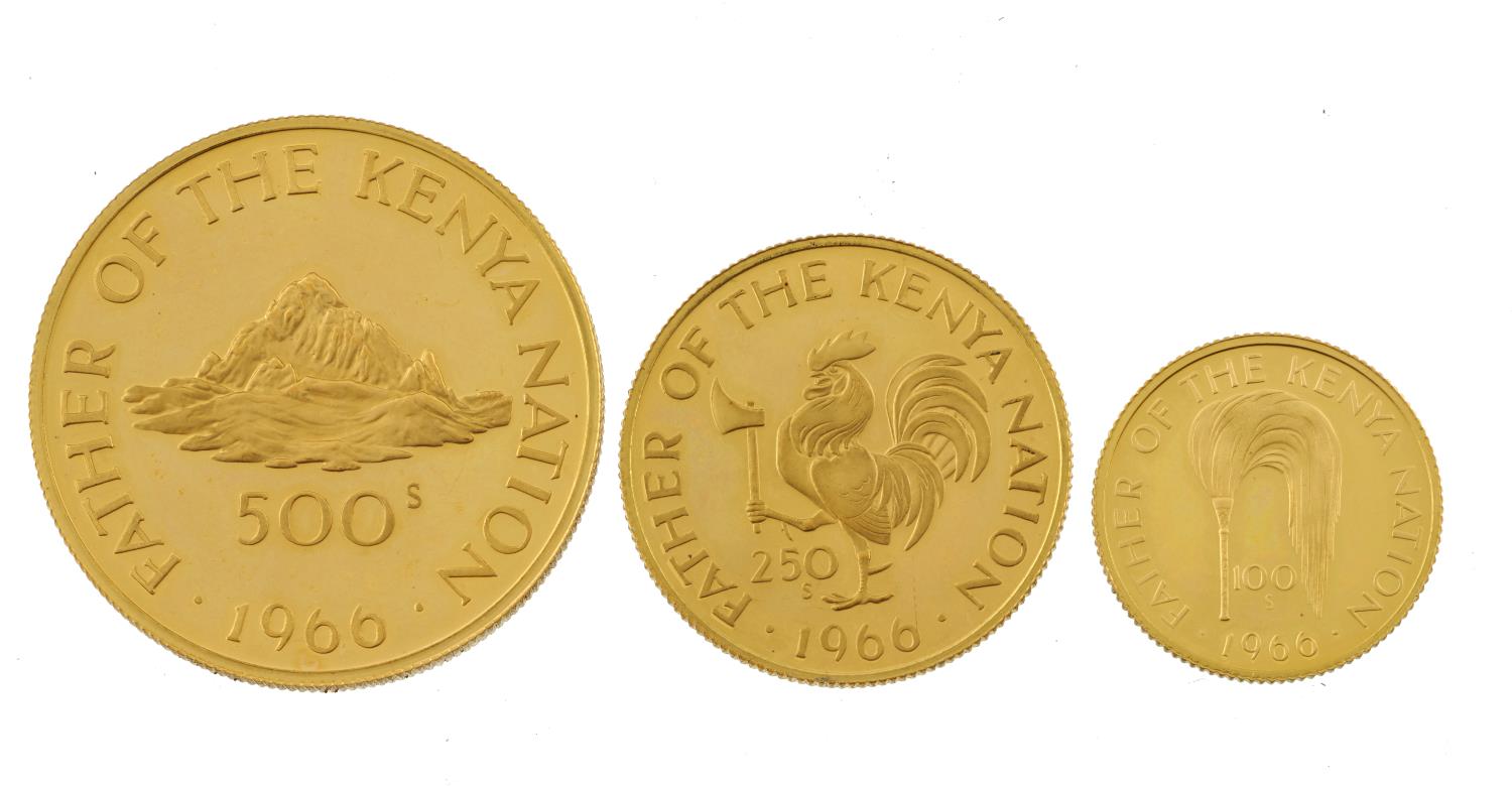 KENYA 75TH ANNIVERSARY OF THE BIRTH OF JOMO KENYATTA GOLD PROOF SET ...
