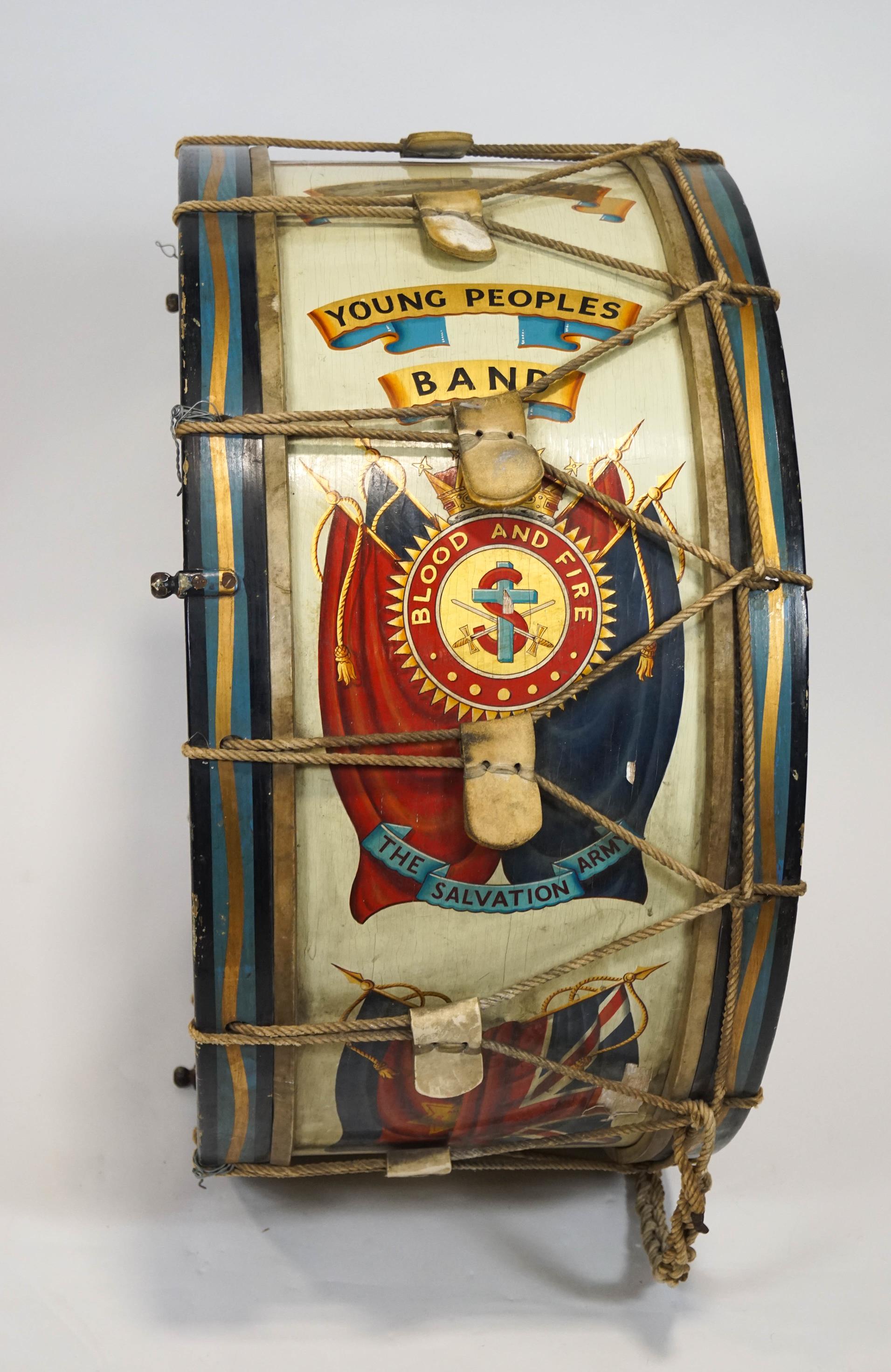 A Salvation Army bass drum from the "Young Peoples Band", circa 1940 ...