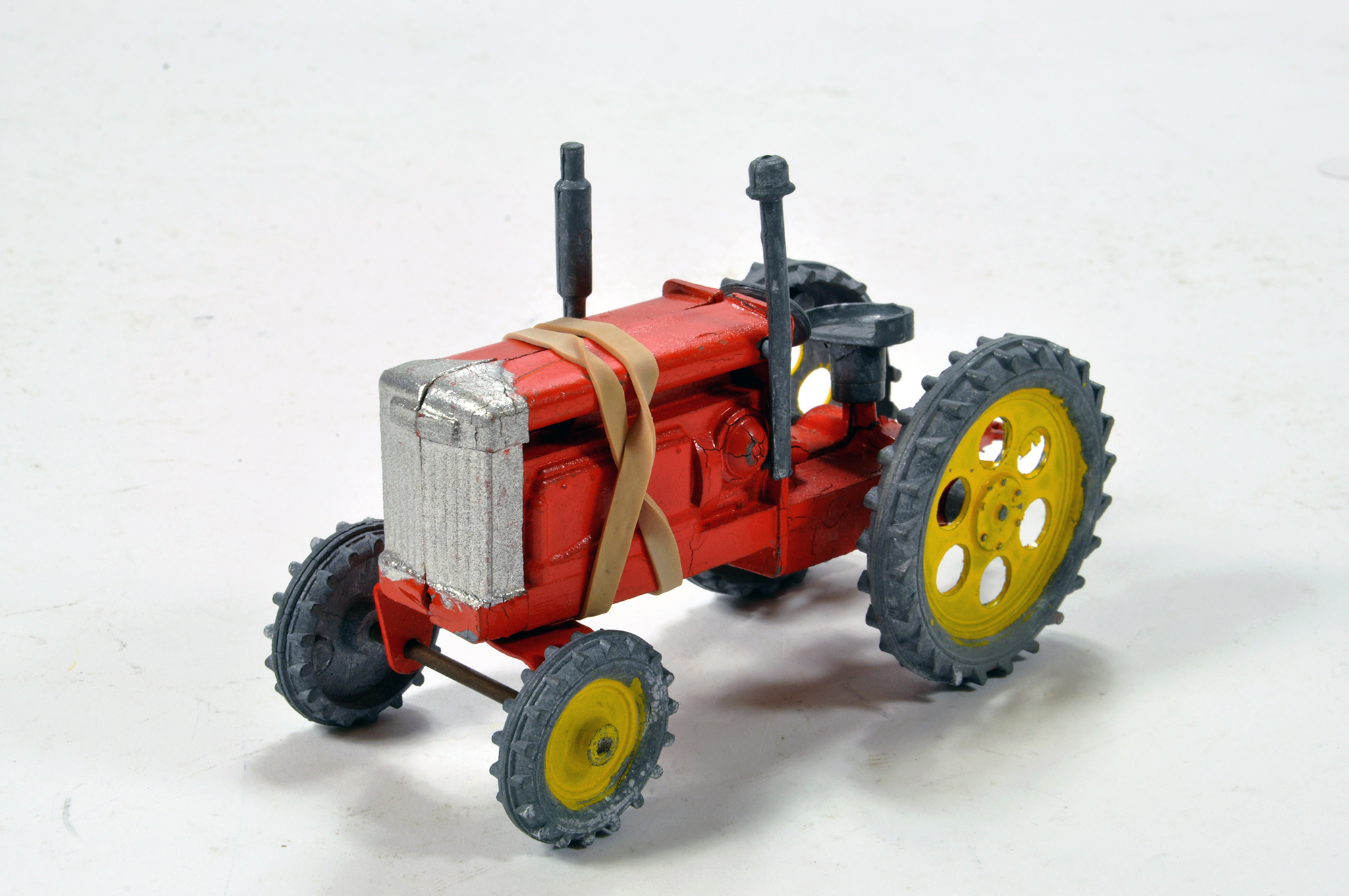 Charbens Large Diecast Tractor in Orange with Metal Wheels. Some minor ...