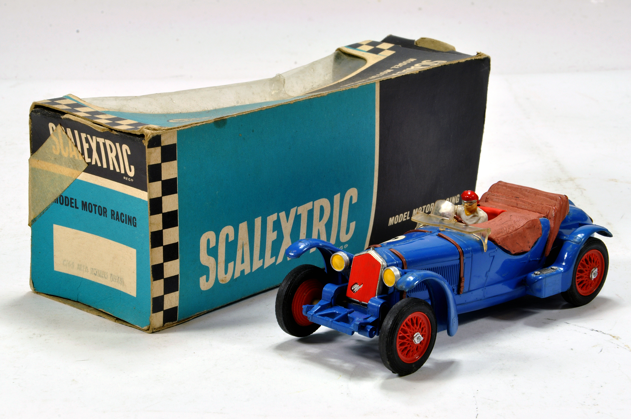 Early Scalextric comprising C.65 Alfa Romeo. Untested but displays well ...