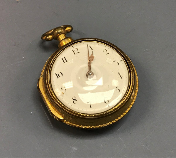 An 18th Century pair cased pocket watch, the single fusee movement by ...