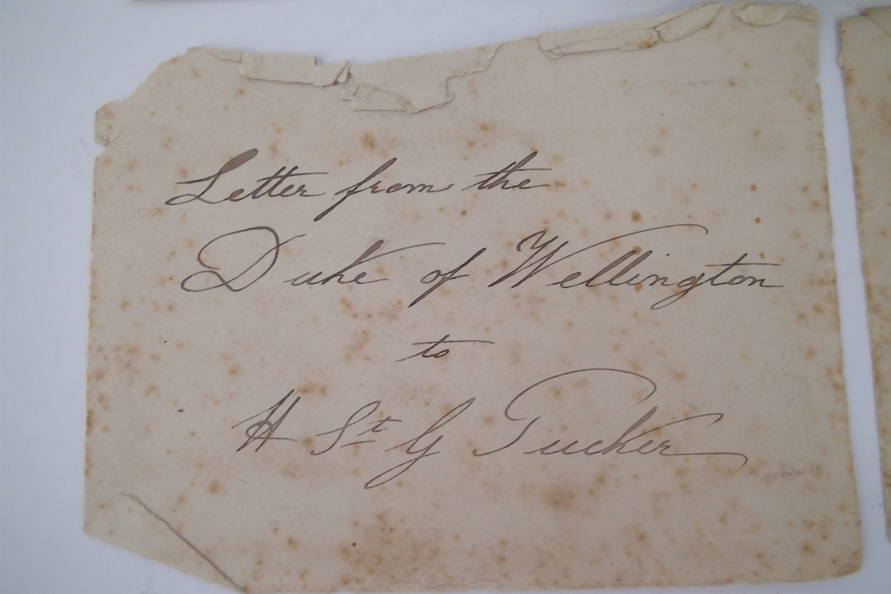 The Duke of Wellington (Arthur Wellesley) autographed letter, one sheet ...