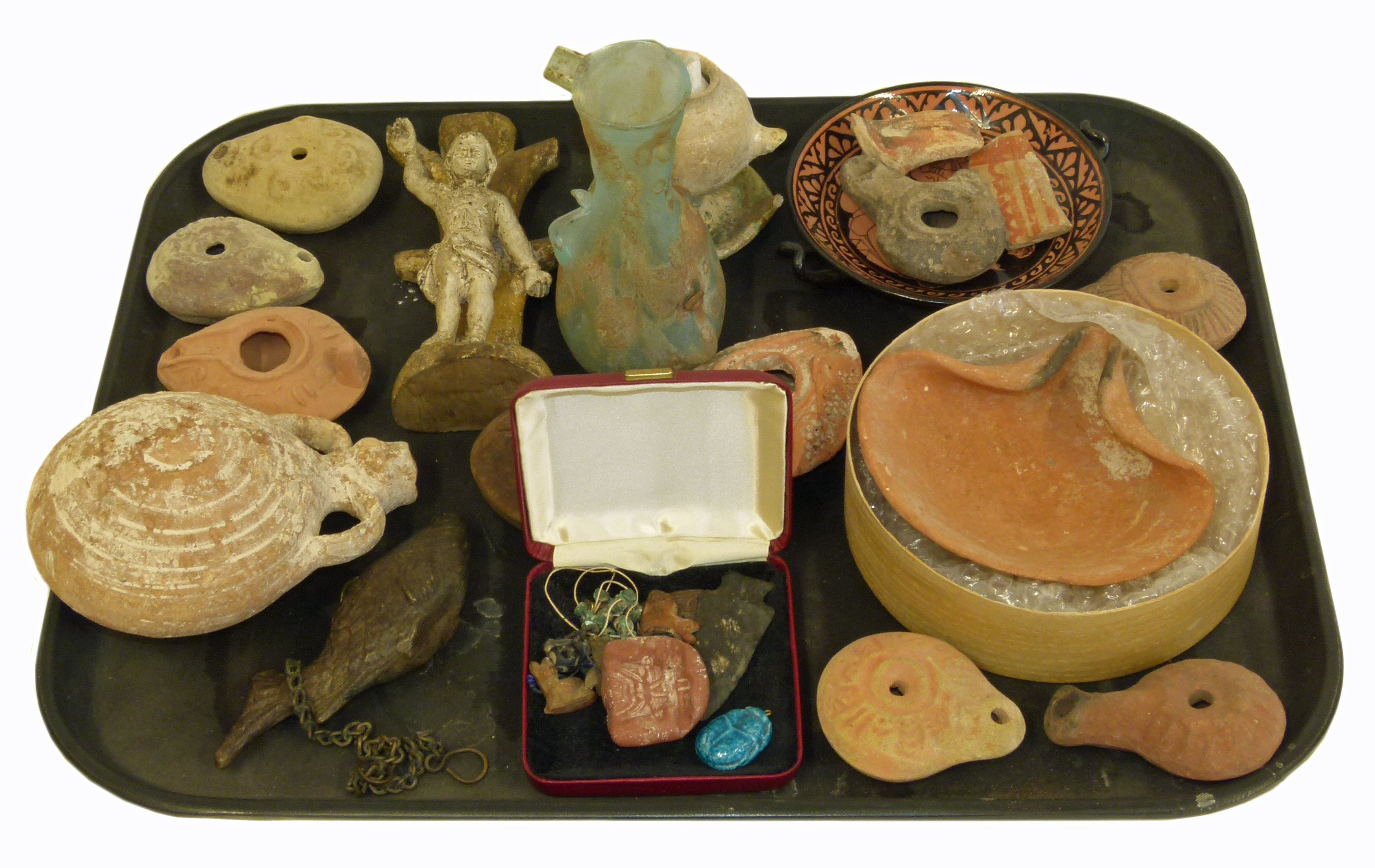 Large assortment of Egyptian and other antiquities and artefacts, some ...