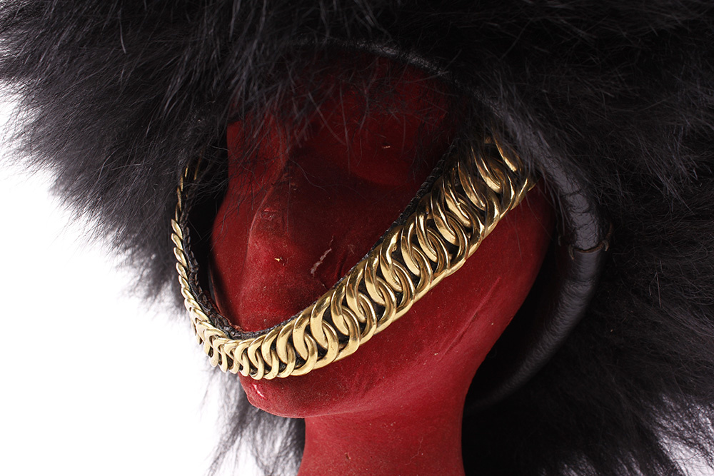 Coldstream Guards Colour Sergeant Uniform. Black bearskin with 5 red ...