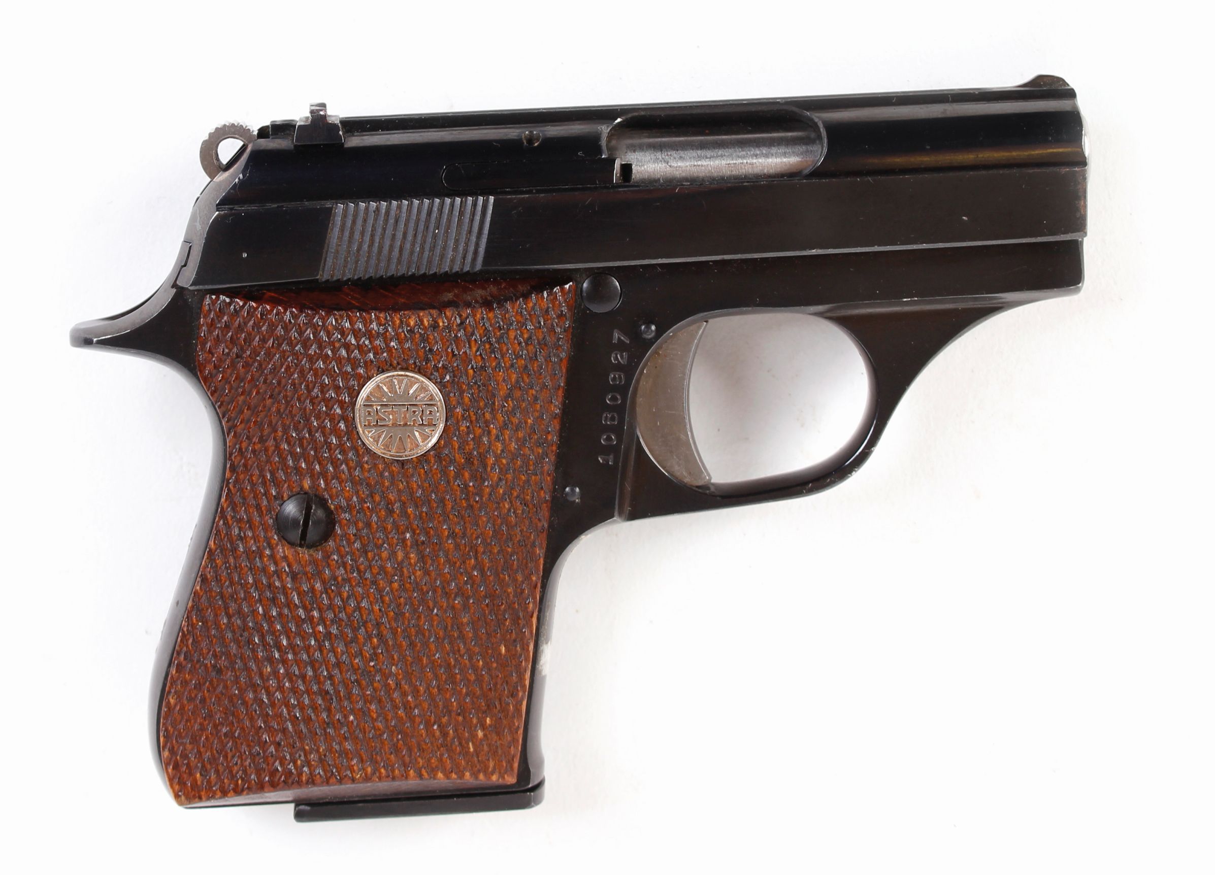 (S5-SF4) .22 Astra 7000 automatic pistol, chequered wood grips, no ...