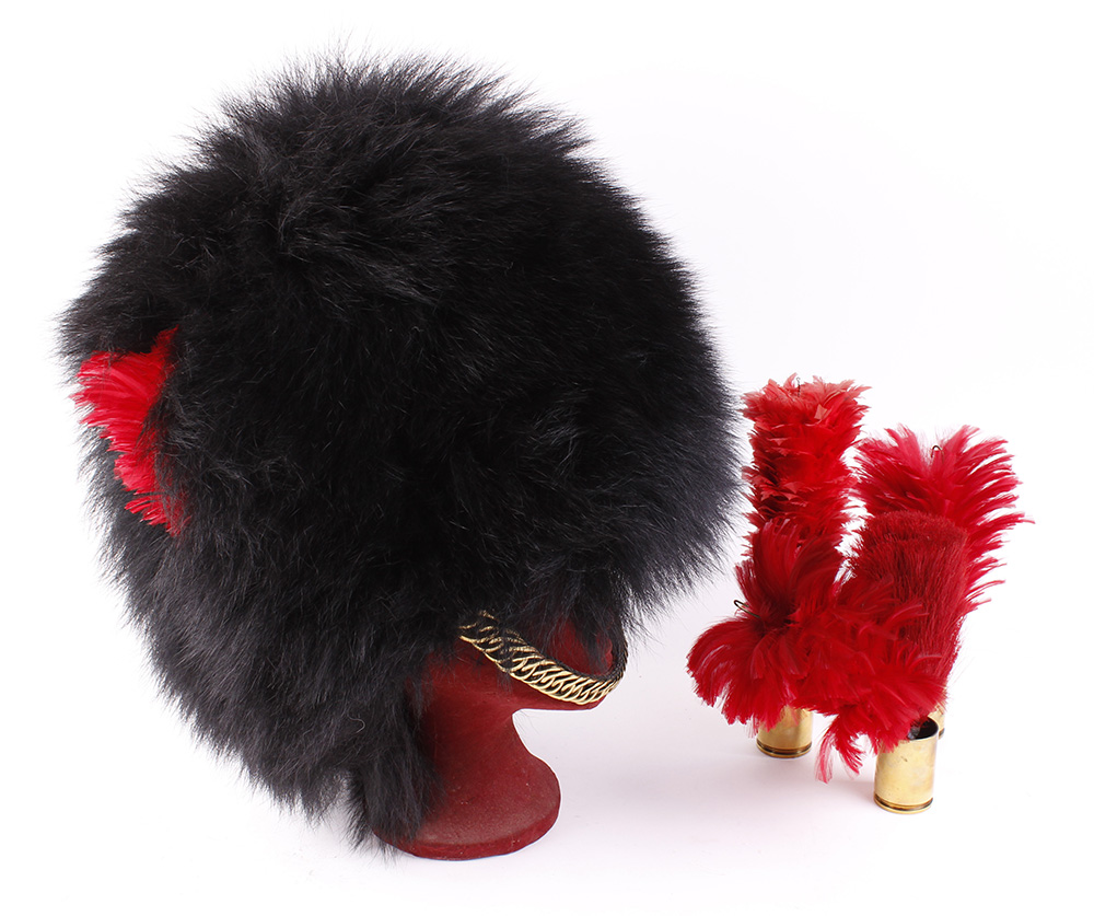 Coldstream Guards Colour Sergeant Uniform. Black bearskin with 5 red ...