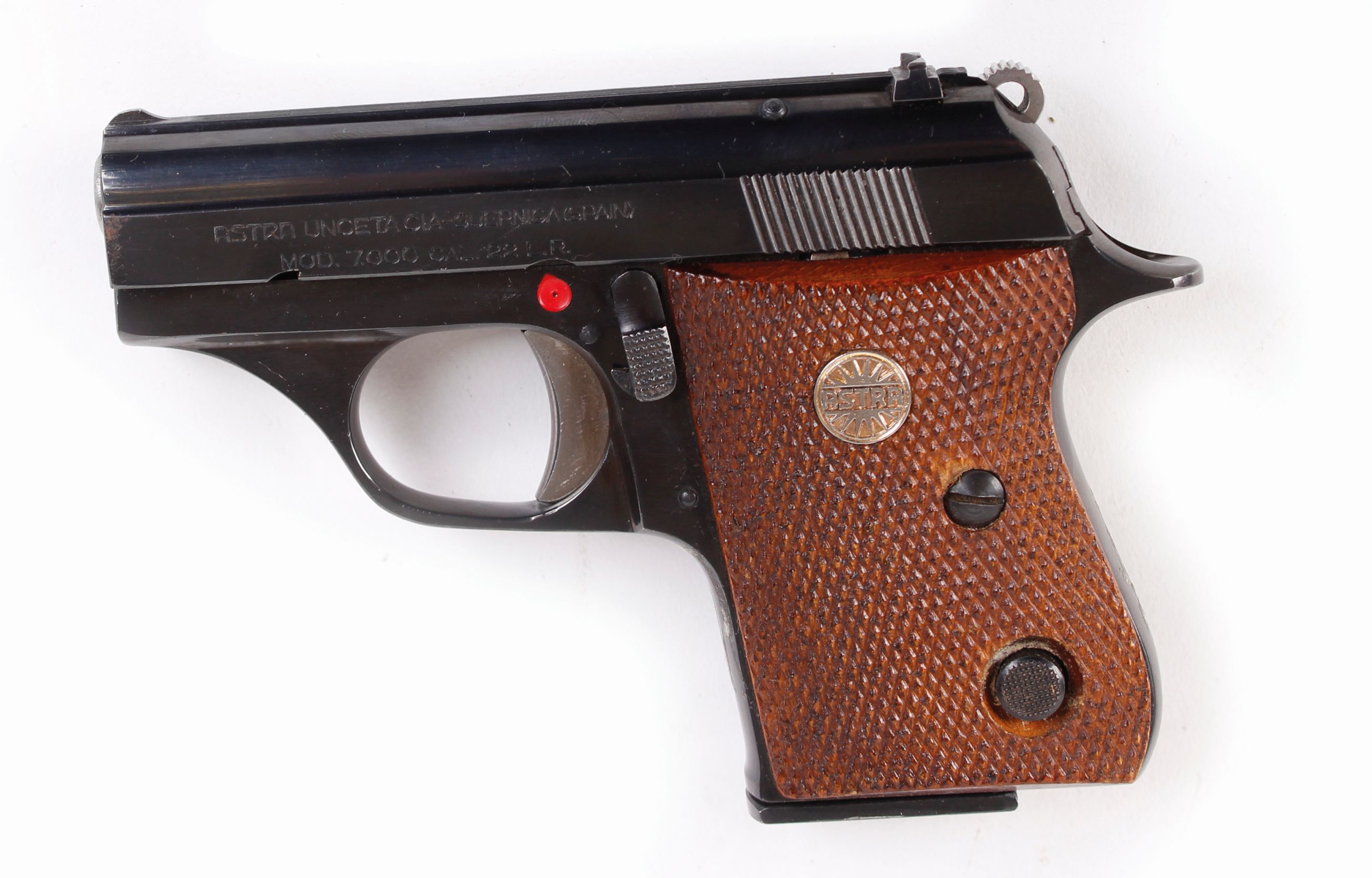 (S5-SF4) .22 Astra 7000 automatic pistol, chequered wood grips, no ...