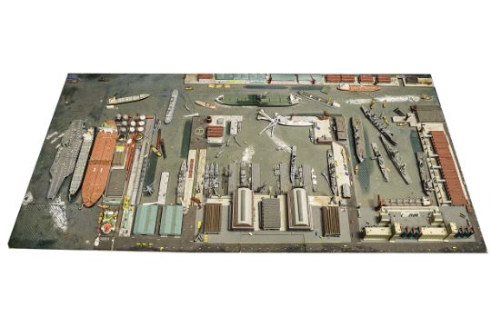 A well made and detailed 1:1200 scale large Port, including Docks for ...