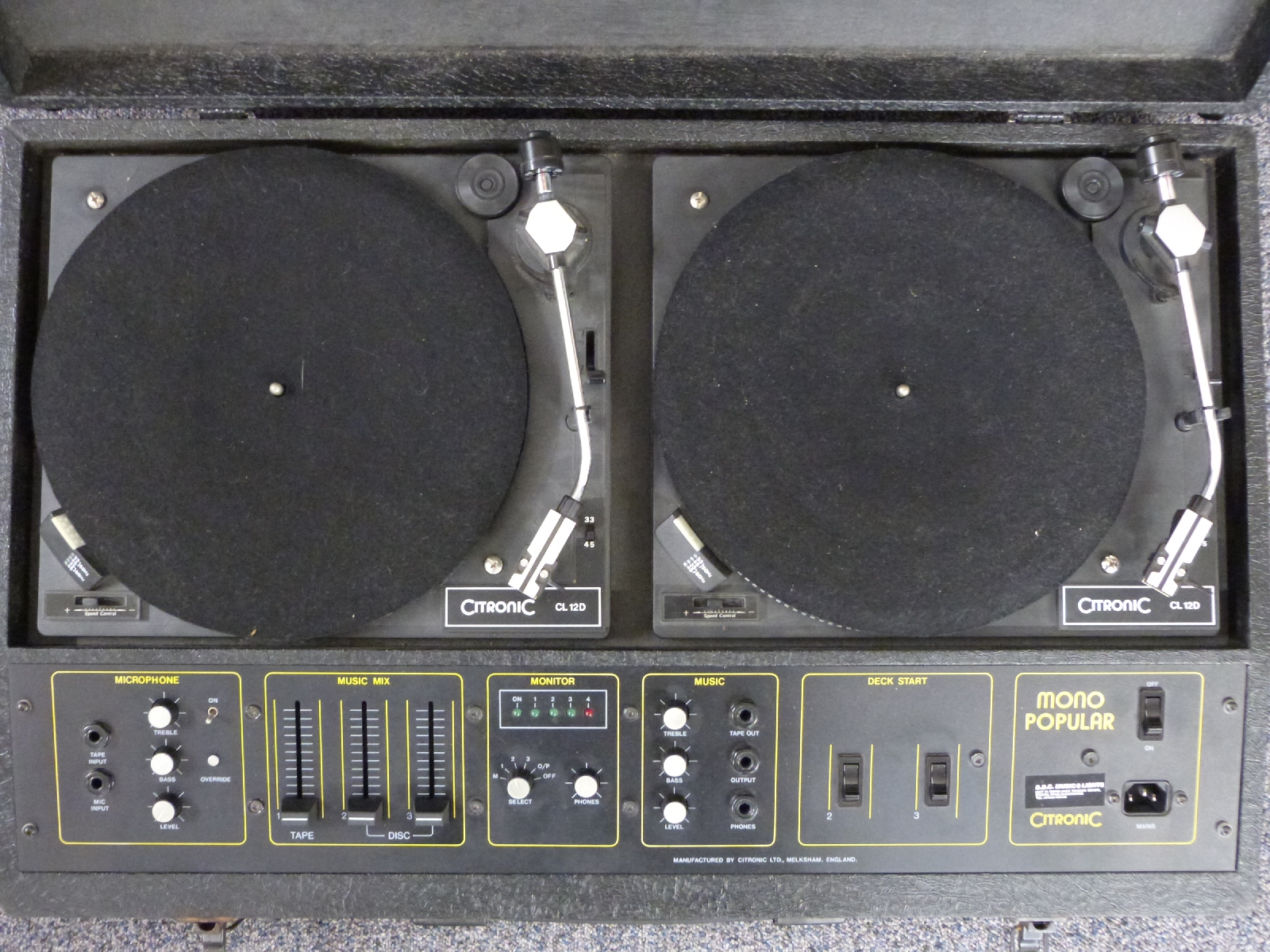 Citronic CL12D twin deck record player discotheque system