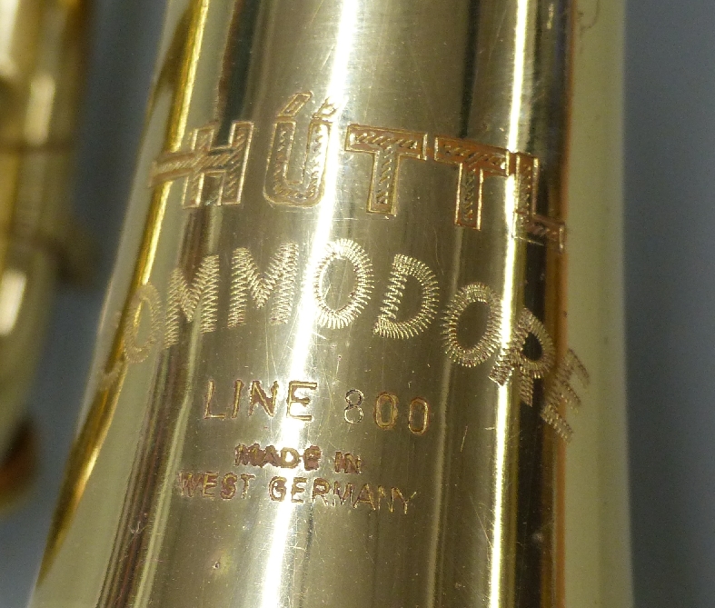 Huttl Commodore 'line 800' West German brass trumpet, serial no. 77241 ...