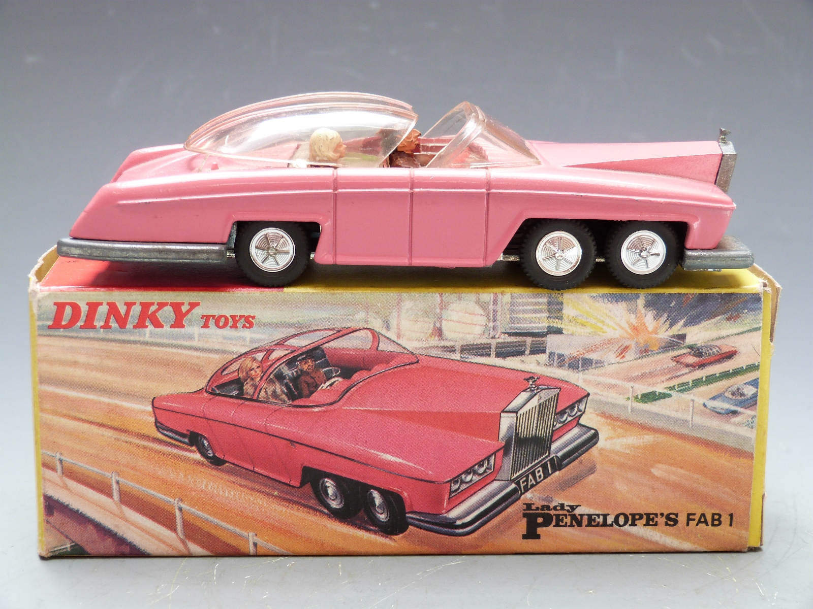 Dinky Toys diecast model Lady Penelope's FAB1 with pink body and Parker ...