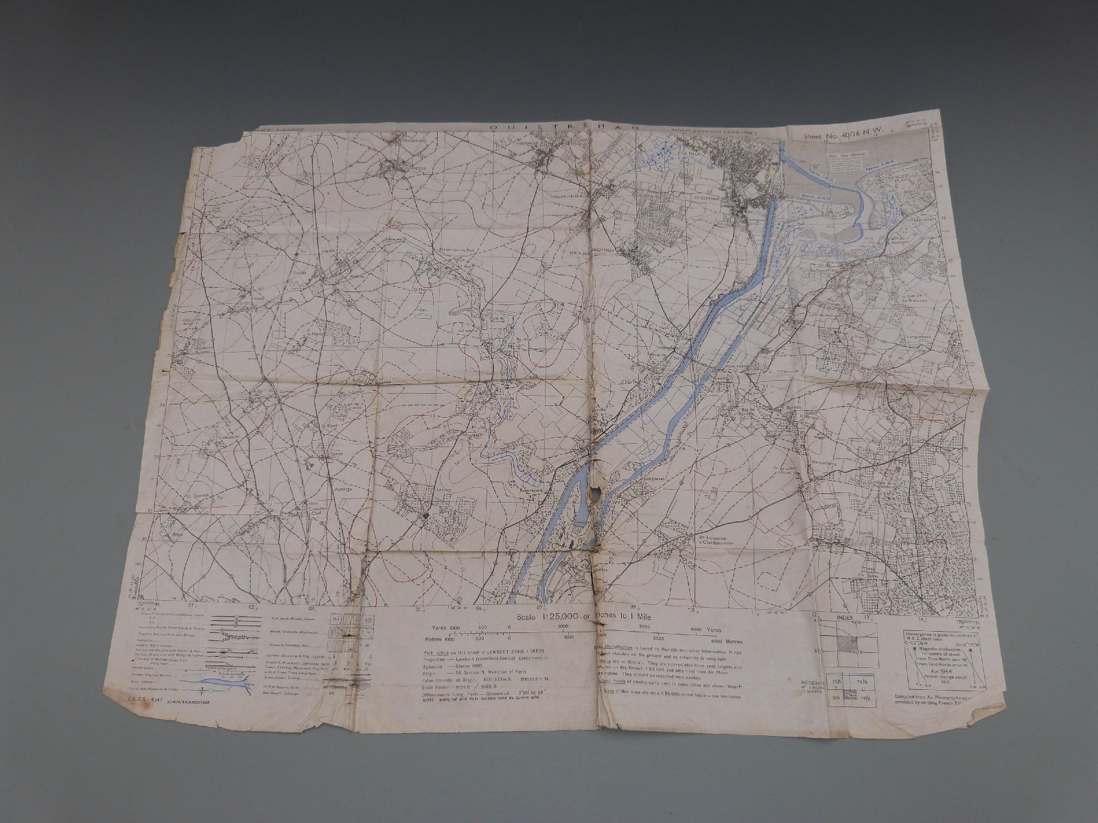 British Army WWII three D-Day maps, the first for Sword Beach stamped ...