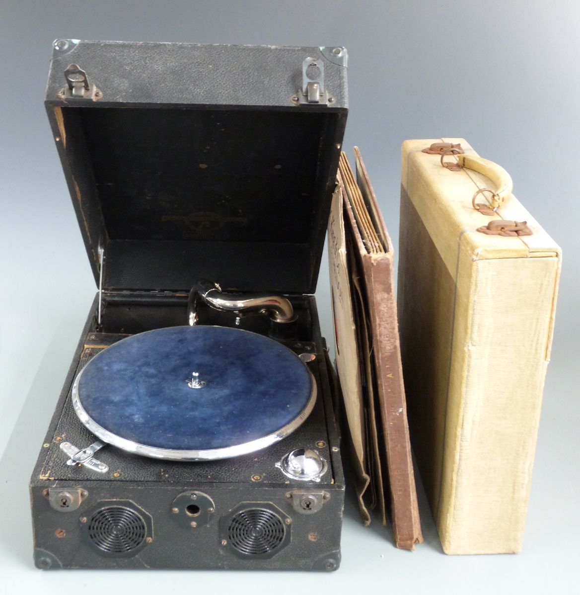 Columbia 'Viva Tonal Grafonola' vintage portable wind up gramophone and ...