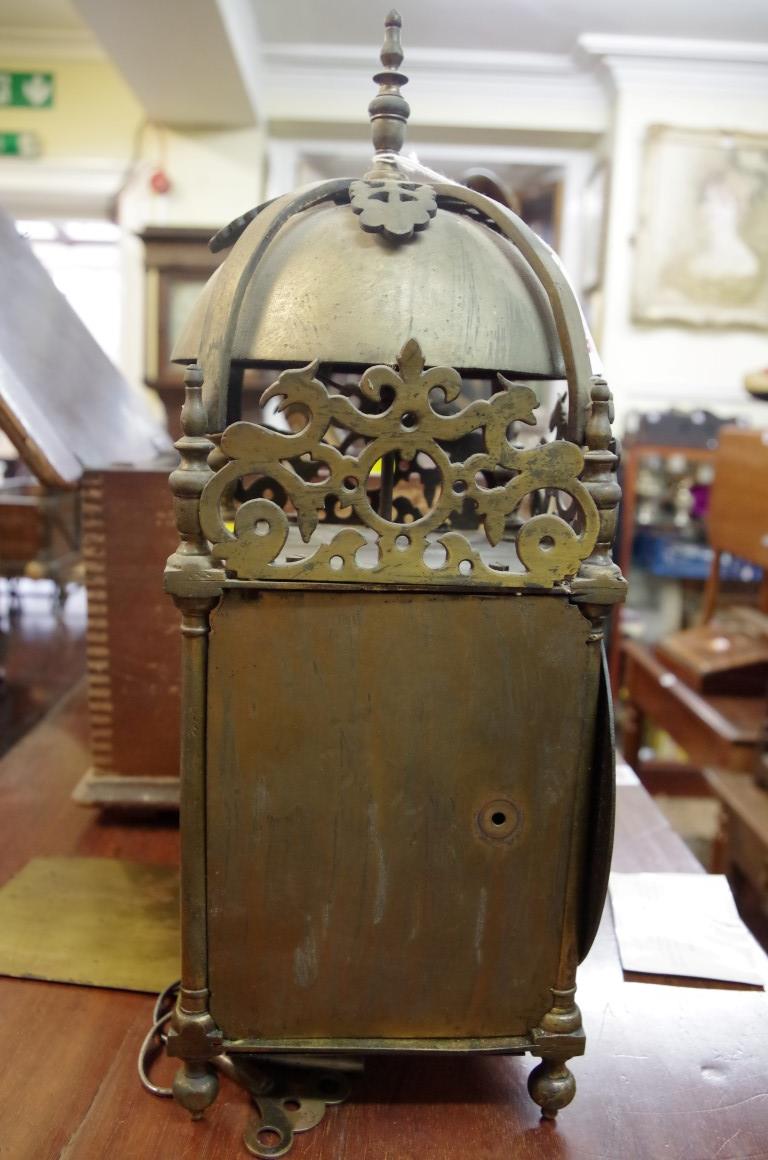 A 17th century and later brass lantern clock, the 6.5in dial inscribed ...