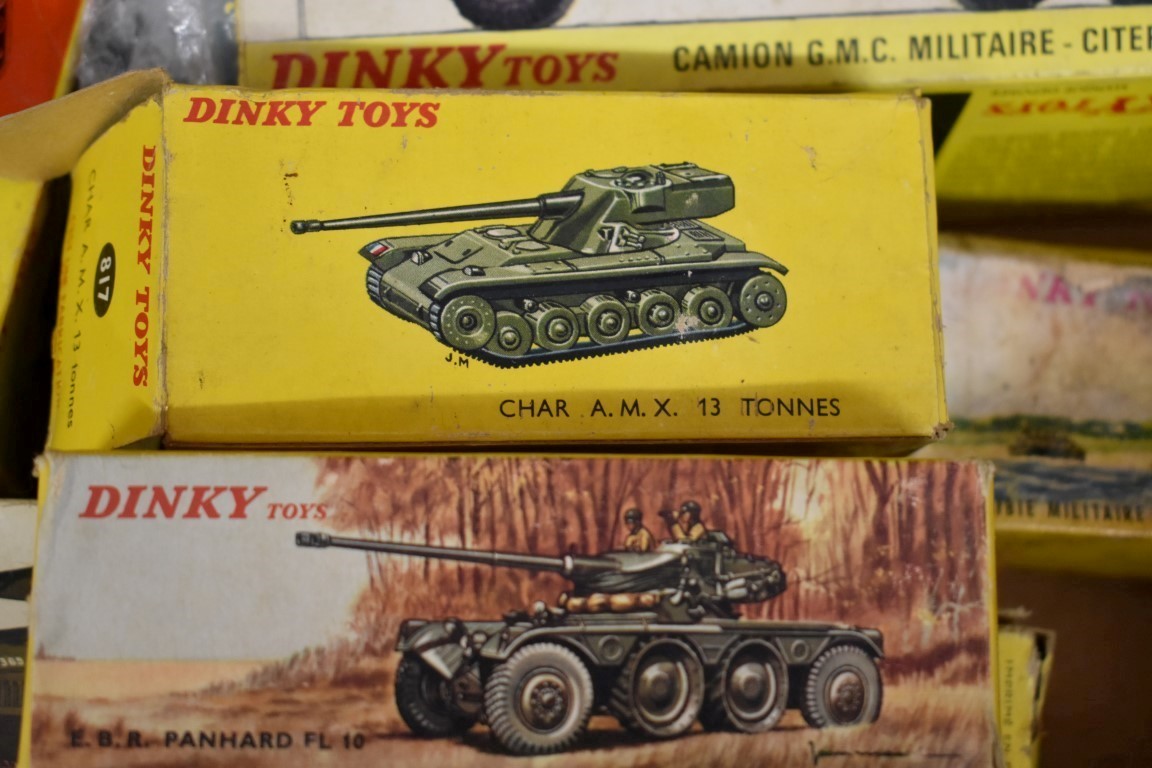 Dinky Toys: a collection of mostly French Dinky military vehicles, some ...