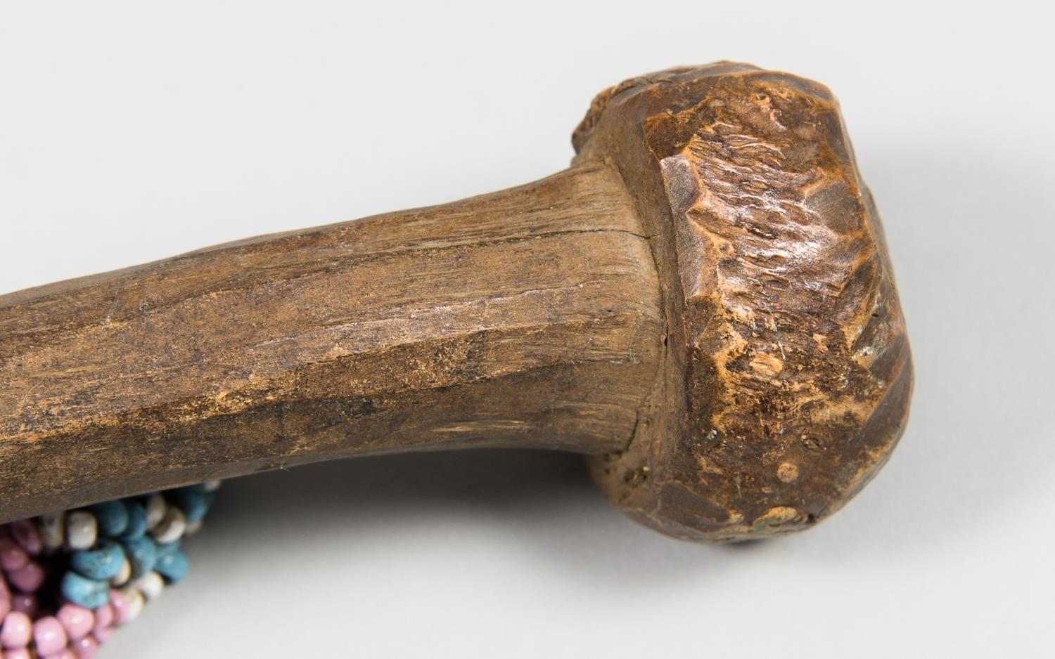 A LATE 19TH CENTURY PRIMITIVE AFRICAN TRIBAL BEADED CEREMONY STICK ...