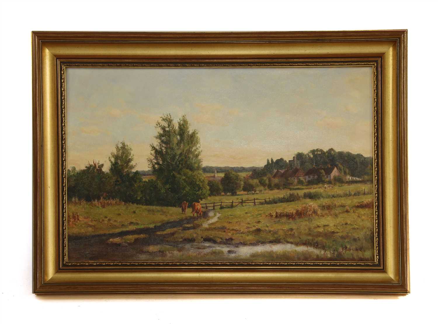 John Greenwell, (British b.1939), LANDSCAPE SCENE, CATTLE DRINKING ...