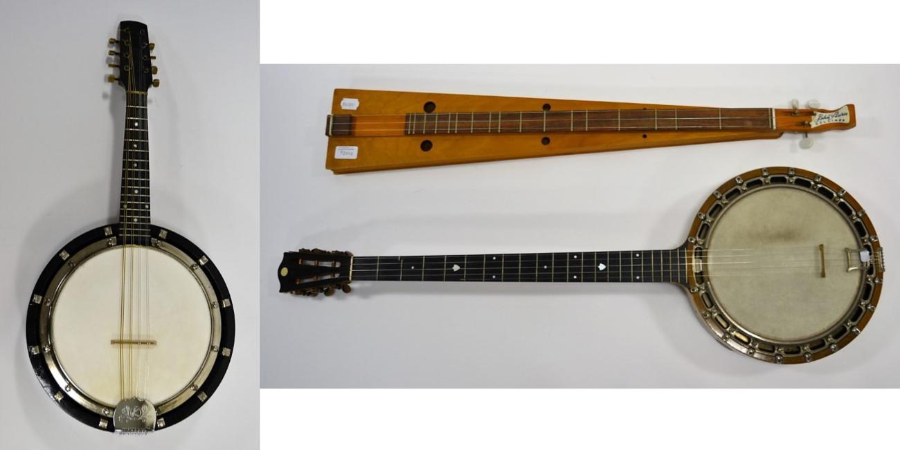 Mandolin-Banjo headstock stamped 'The Windsor Mandolin Model 5', with 8 ...
