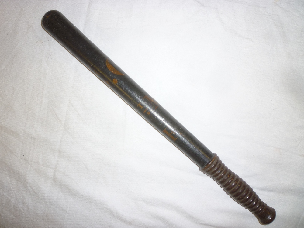 A rare 19th Century Cornish painted wood Special Constables truncheon ...