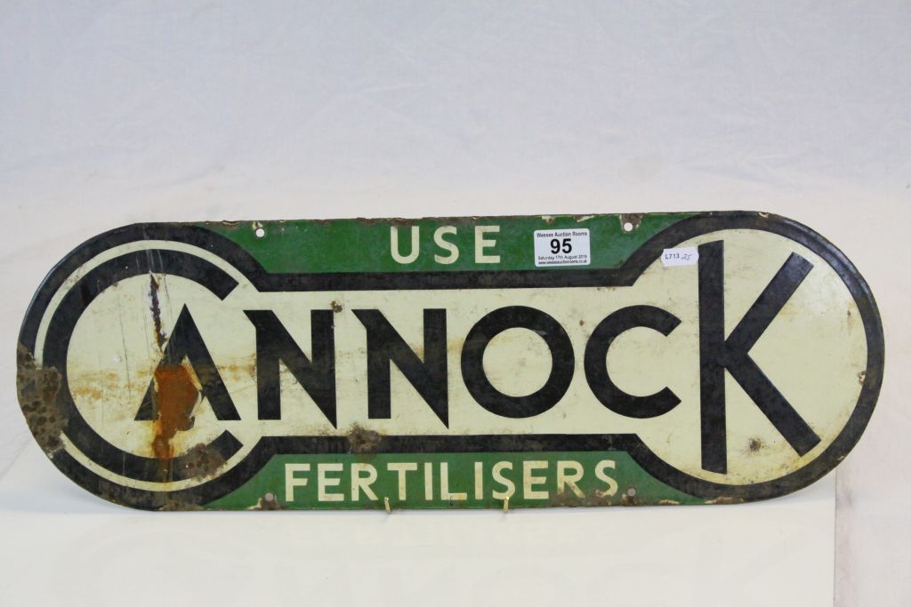 Vintage Use Cannock Fertilizer enamel sign