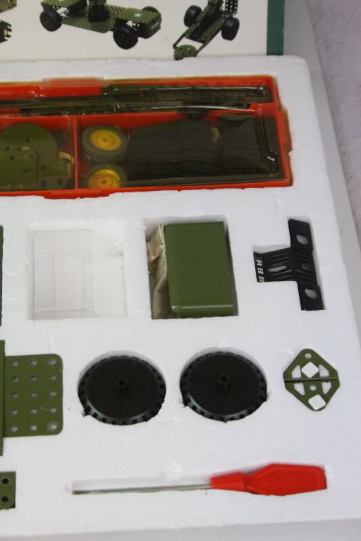 Boxed Meccano Army Construction Set appearing complete, plus a boxed ...
